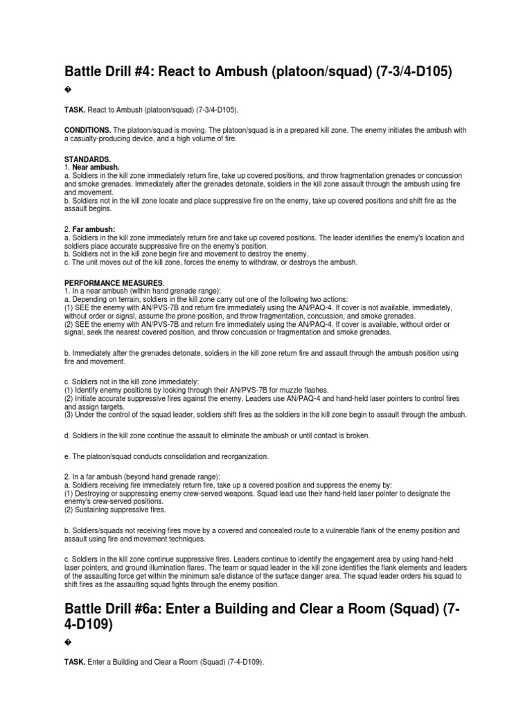 Battle Drill | Platoon | Ambush | Free 30-day Trial | Scribd