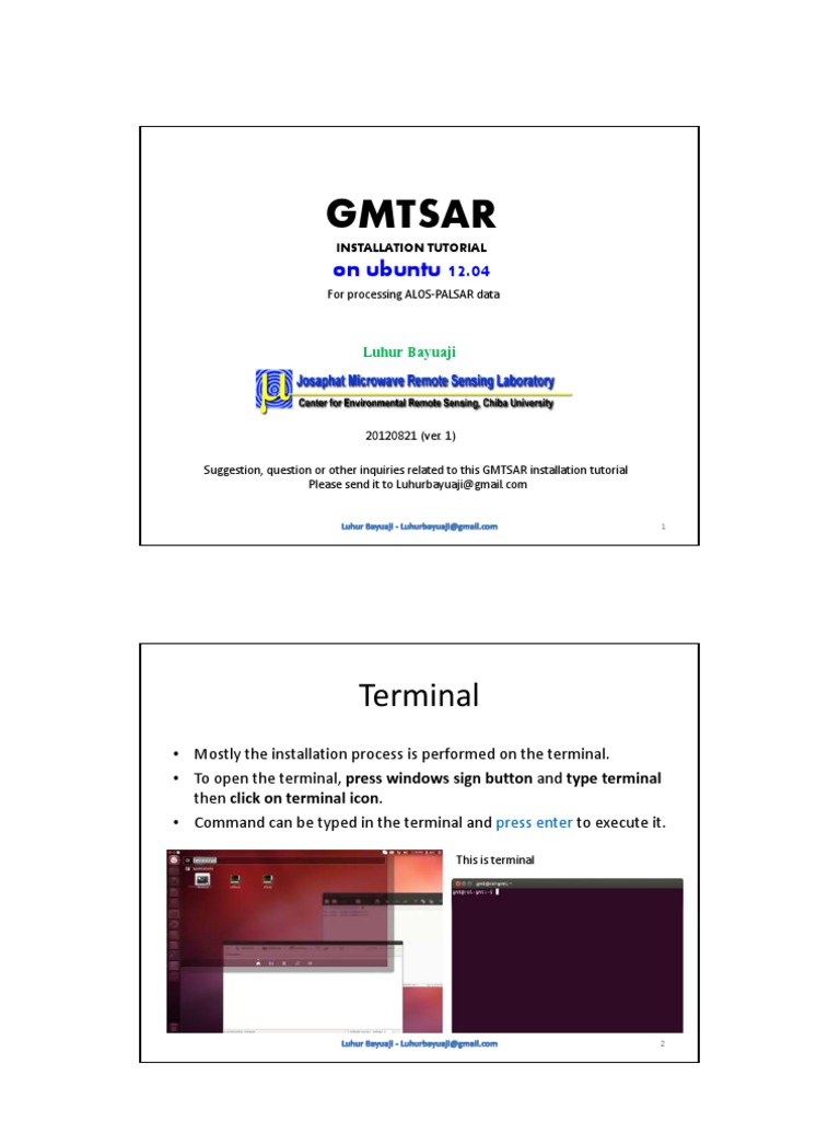 GMTSAR Installation For ALOS PALSAR Data Processing | PDF ...