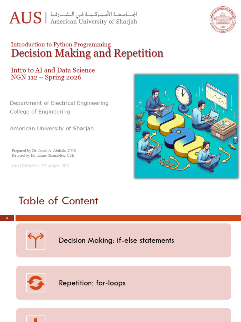 3_Introduction to Python_Decision Making and Repetition | PDF | Control ...