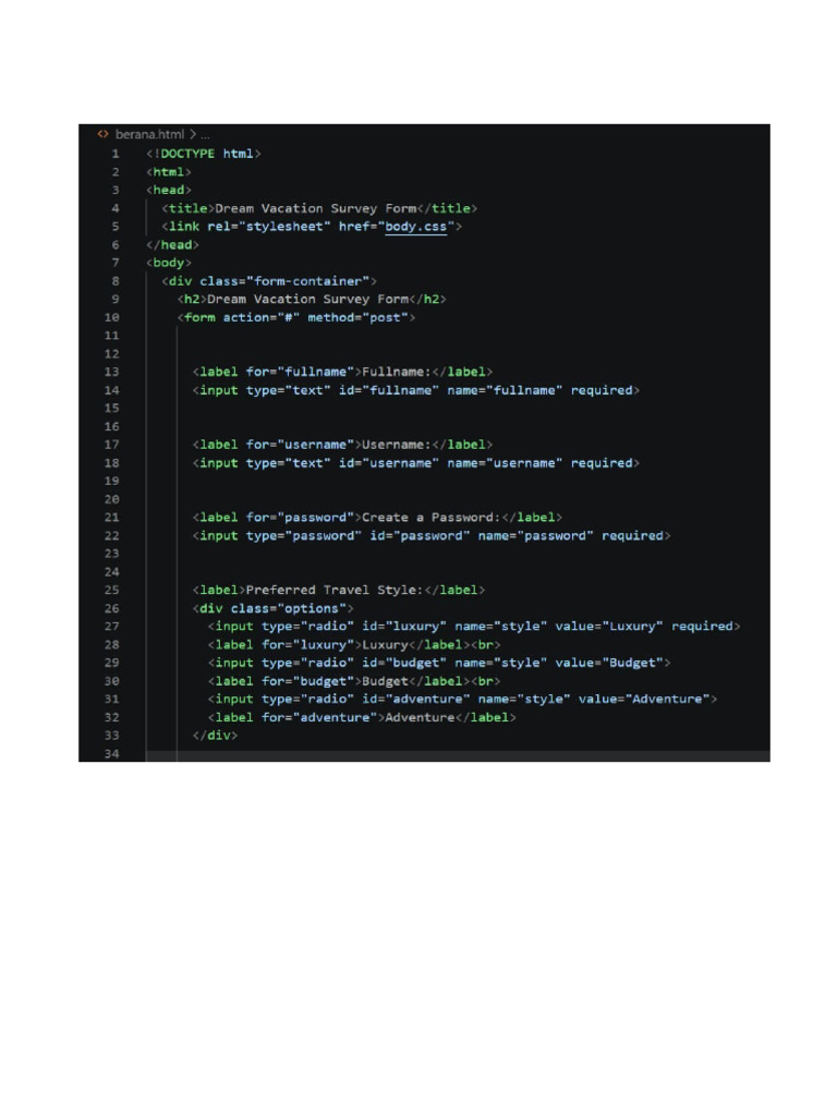 Berana_HTMLForm | PDF