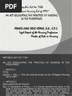 RA 7164 Philippine Nursing Act of 1991 | PDF | Licensure | Nursing