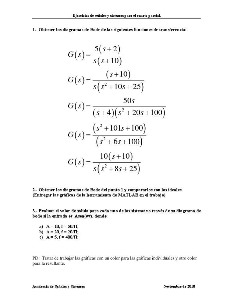 Ejercicios Bode | PDF