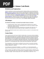 Single Column Cash Book Problems and Solutions | PDF