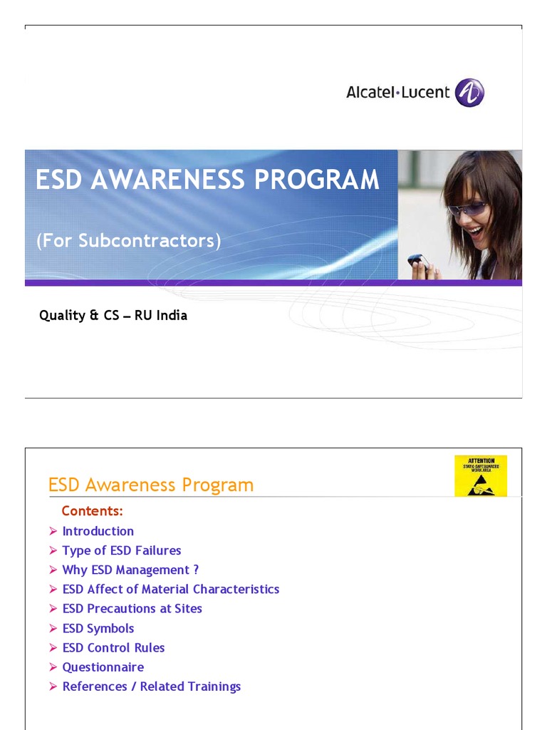 ESD Awareness Program - Subcon v1 0 (Read-Only) | PDF | Electrostatic ...