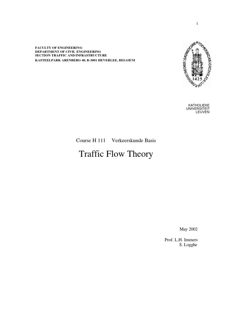 Traffic Flow Theory | PDF | Teaching Methods & Materials