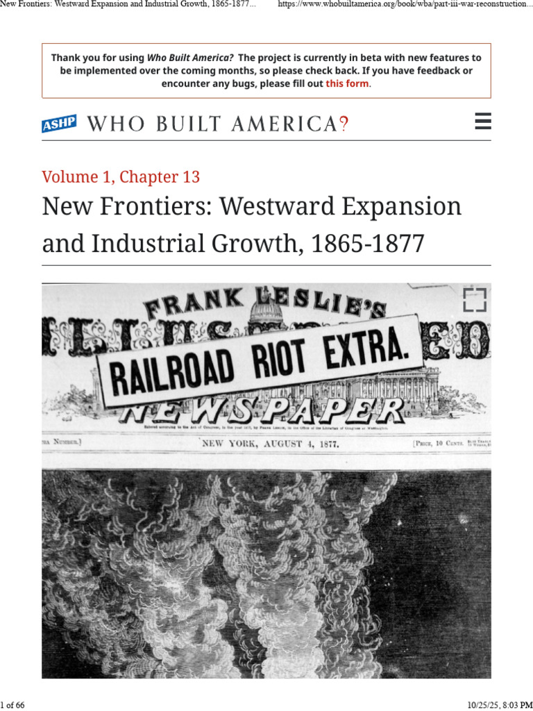 New Frontiers_ Westward Expansion and Industrial Growth, 1865-1877 ...