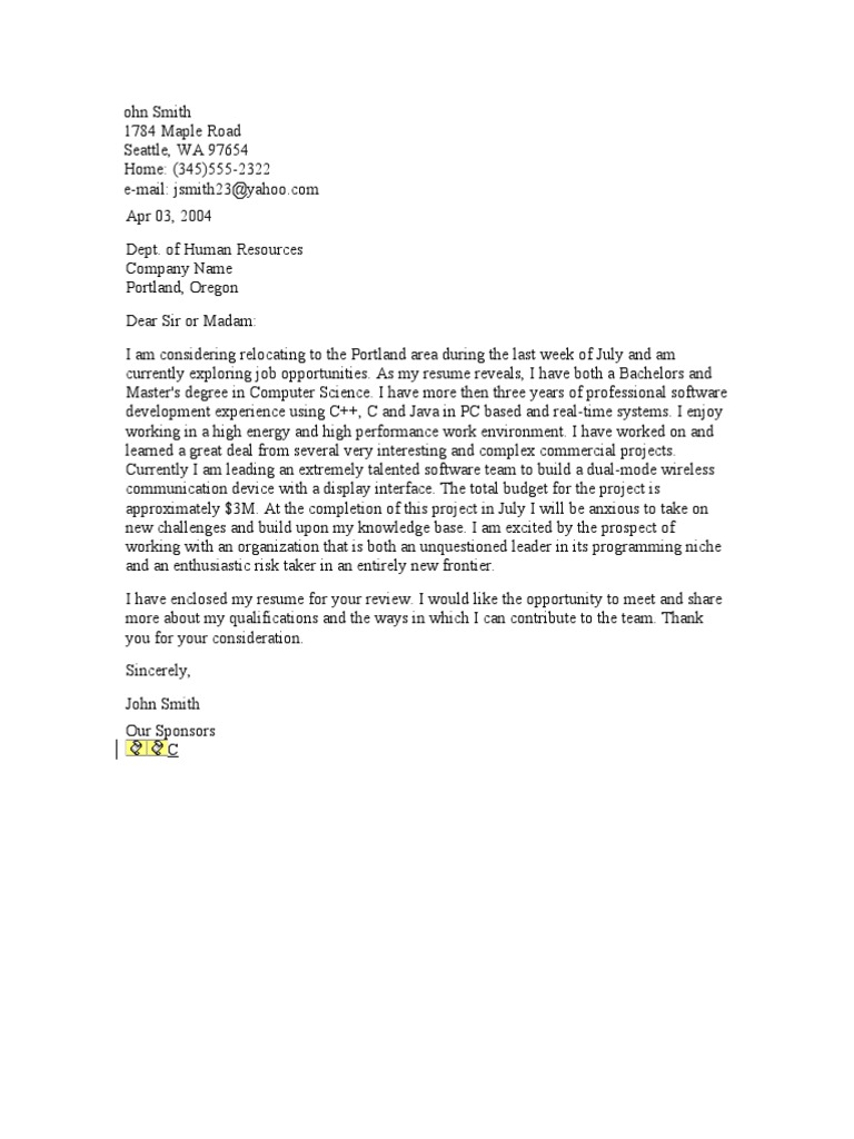 Cover Letters | PDF