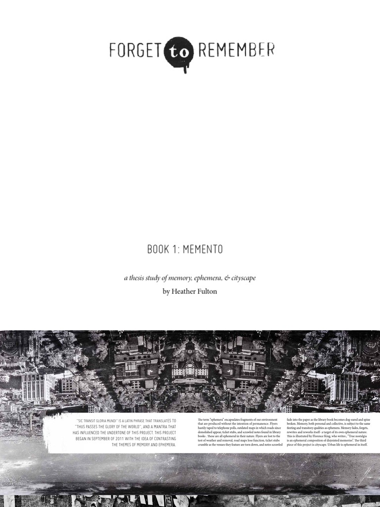 Forget To Remember - Book I: Memento | PDF