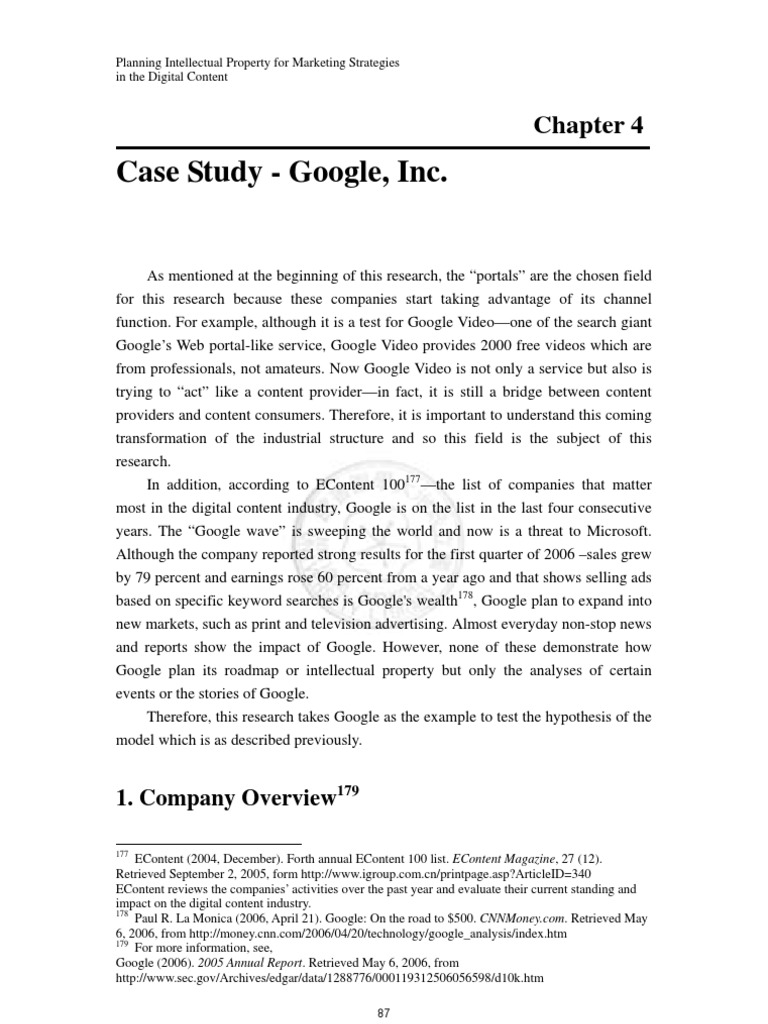 Case Study Google Inc. | Ad Sense | Google