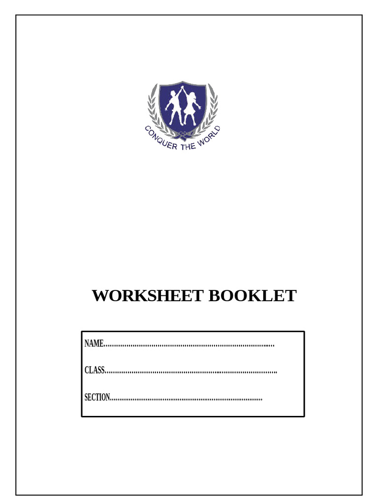 Cover Page_ Worksheet Booklet 6-8 | PDF
