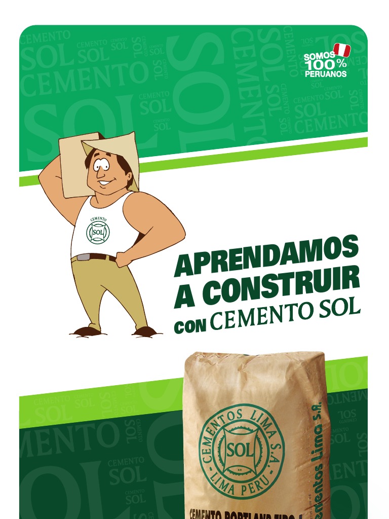 Aprendamos A Construir Con Cementos Sol | PDF | Hormigón | Ladrillo