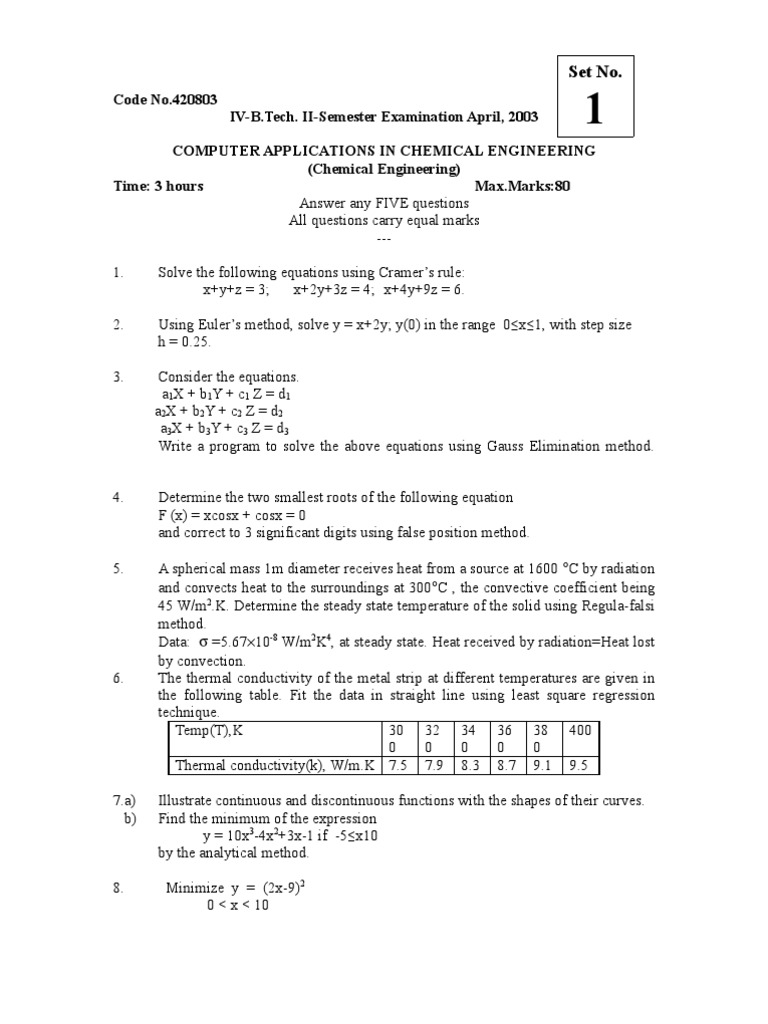 NR-420803-Computer Application in Chemical Engg | PDF | Chemical ...