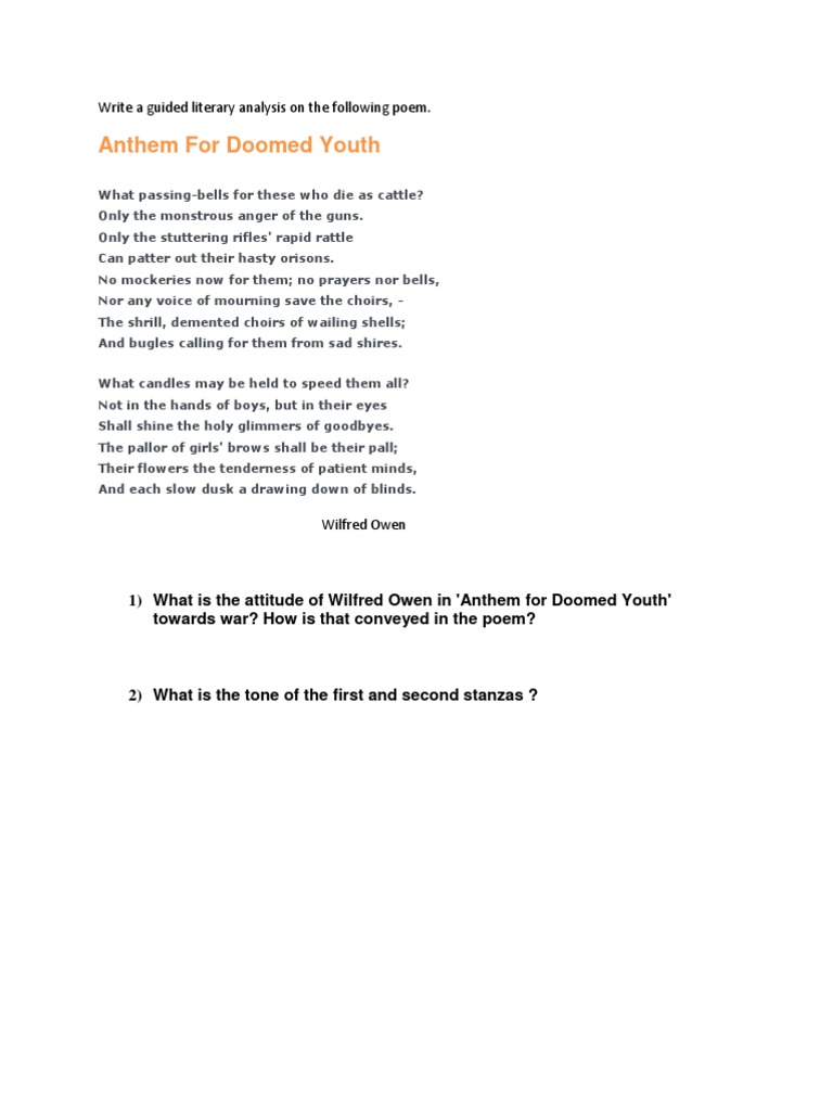 Anthem For Doomed Youth | PDF | Sonnets | Poetry