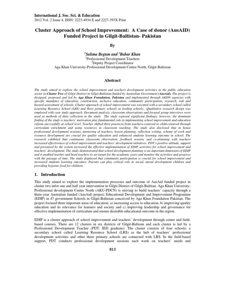 Cluster Approach (EDIP) | PDF | Education Reform | Teachers