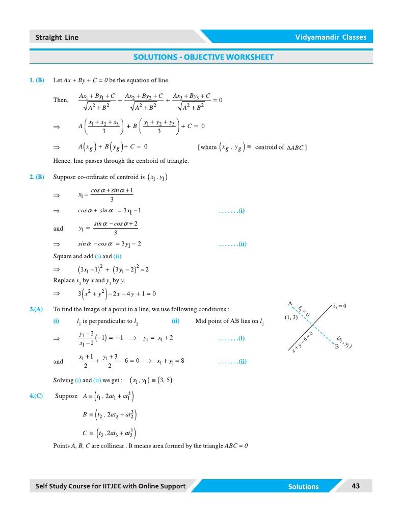 Vidyamandir Classes VMC Straight Lines 2 | PDF