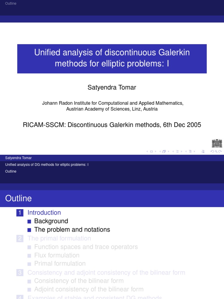 Unified Analysis of Discontinuous Galerkin Methods For Elliptic Problems: I | PDF | Finite ...
