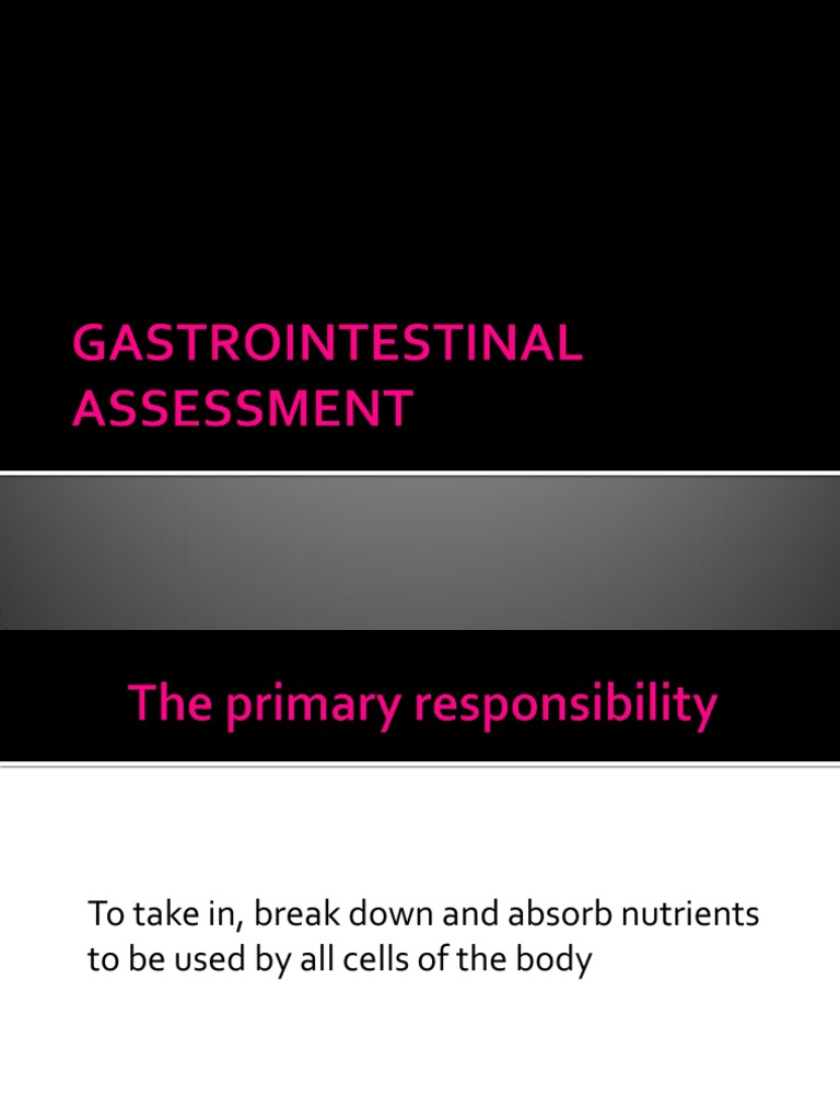 Gastrointestinal Assessment Overview | PDF | Digestion | Stomach