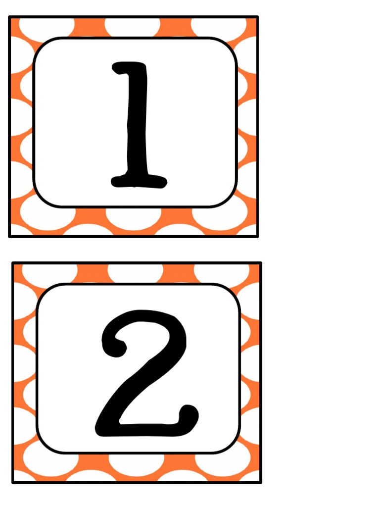 Orange Polka Numbers | PDF