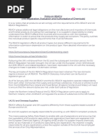 REACH Compliance Declaration Template | PDF | Finance & Money Management