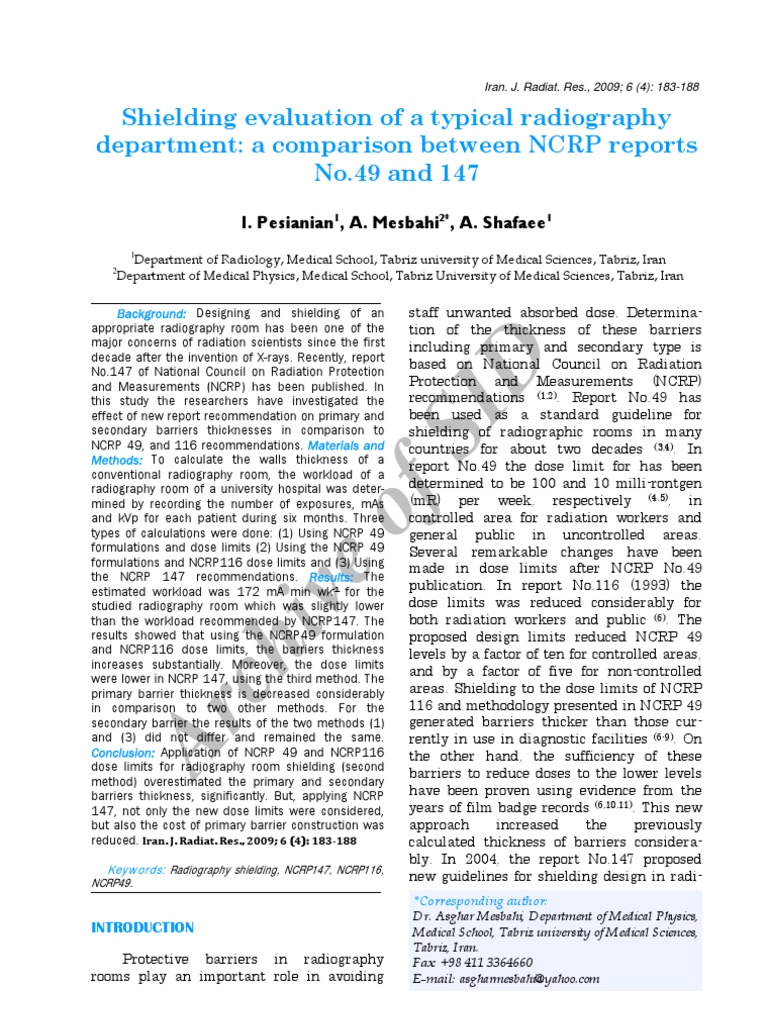 Shielding Thickness Calculation | PDF | Radiation Protection | Ionizing ...
