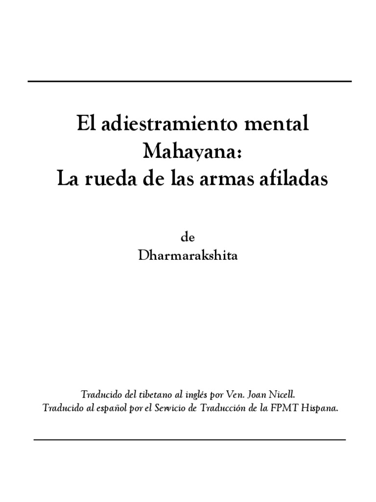 Dharmarakshita - La Rueda de Las Armas Afiladas | PDF | Sufrimiento ...