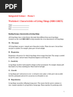 IGCSE Worksheet: MRS GREN Overview | PDF