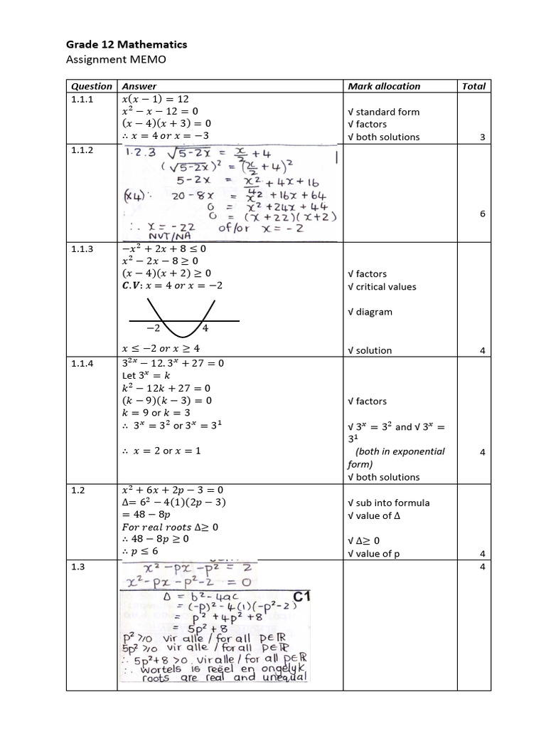 Assignment 2026 Memo | PDF | Mathematics | Mathematical Analysis