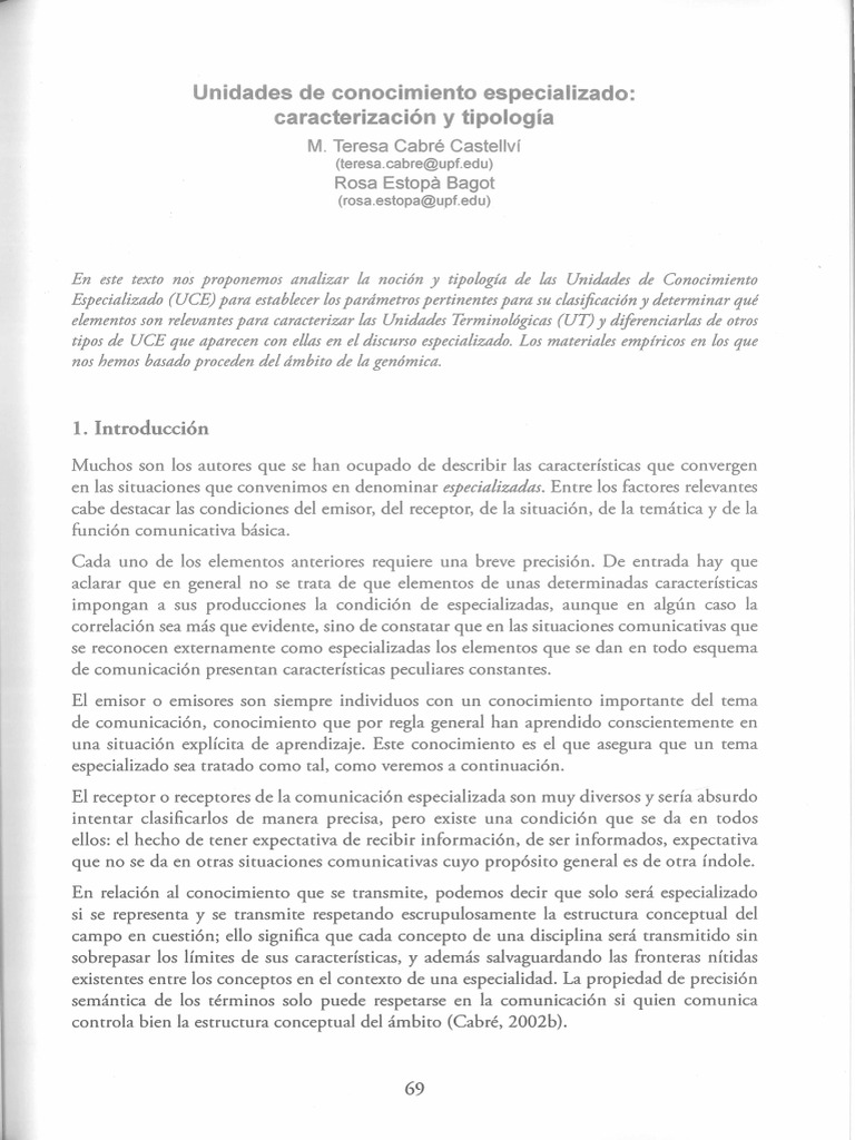 Lectura 2005 Cabré y Estopà | PDF | Oración (Lingüística) | Gramática