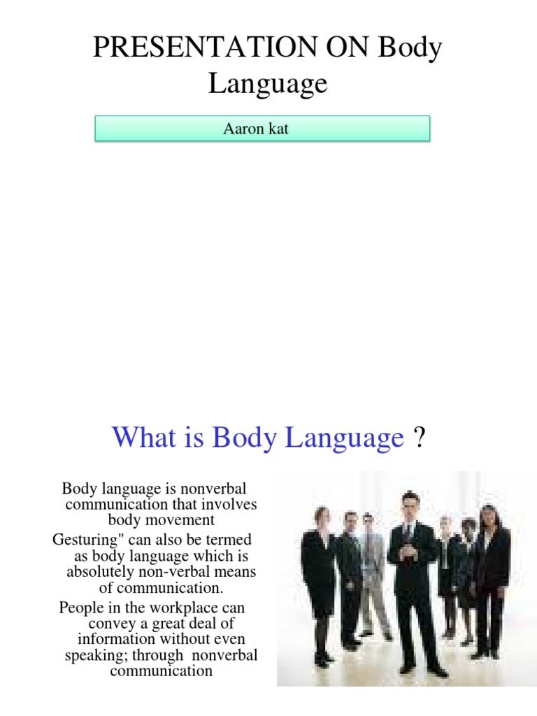 Body Language | PDF | Body Language | Nonverbal Communication