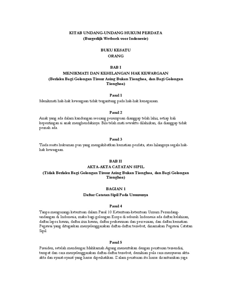 Kolonial Kuh Perdata | PDF