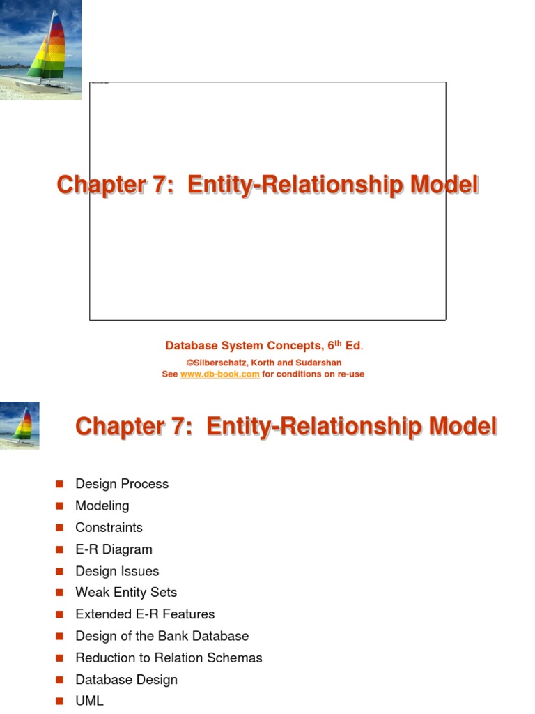 Chapter 7: Entity-Relationship Model: Database System Concepts, 6 Ed | PDF | Unified Modeling ...