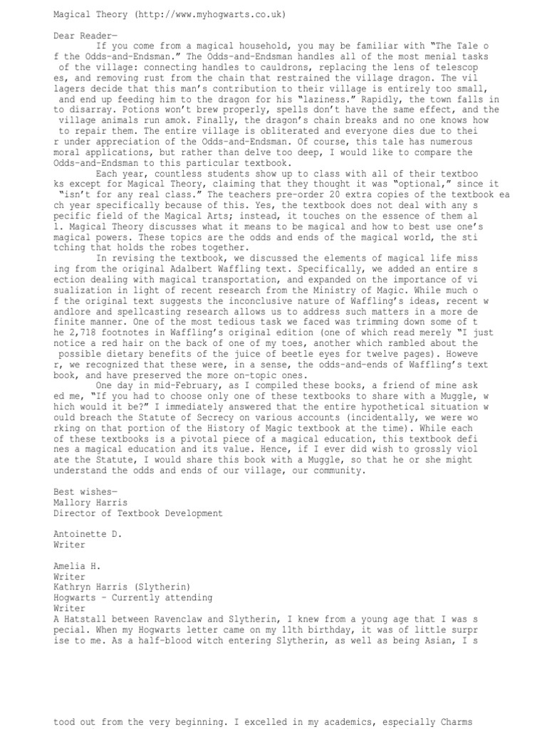 Magical Theory | PDF | Magician (Fantasy) | Adjective