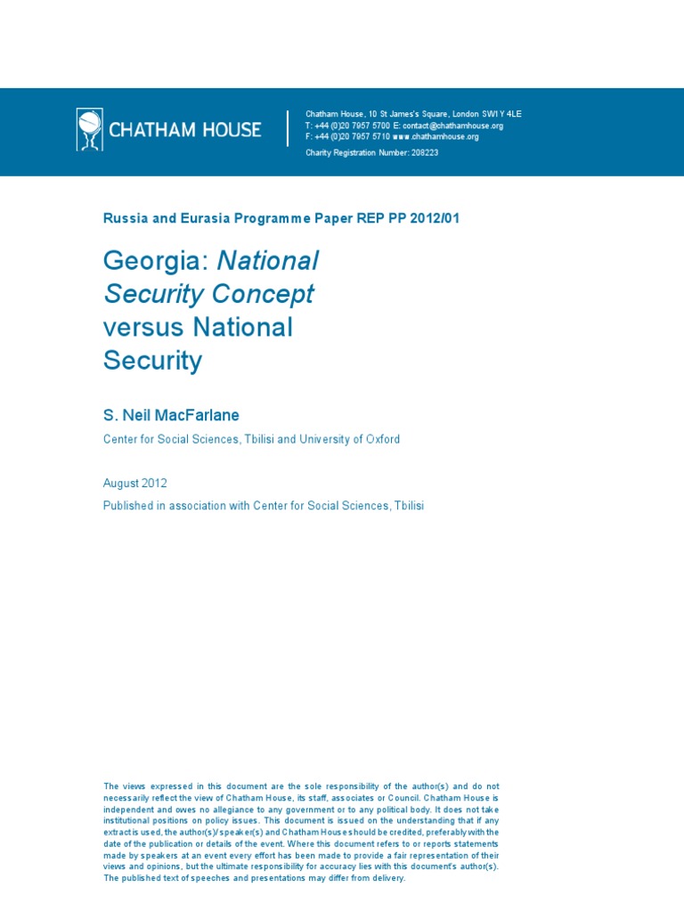 Georgia-National Security Concept Versus National Security | PDF ...