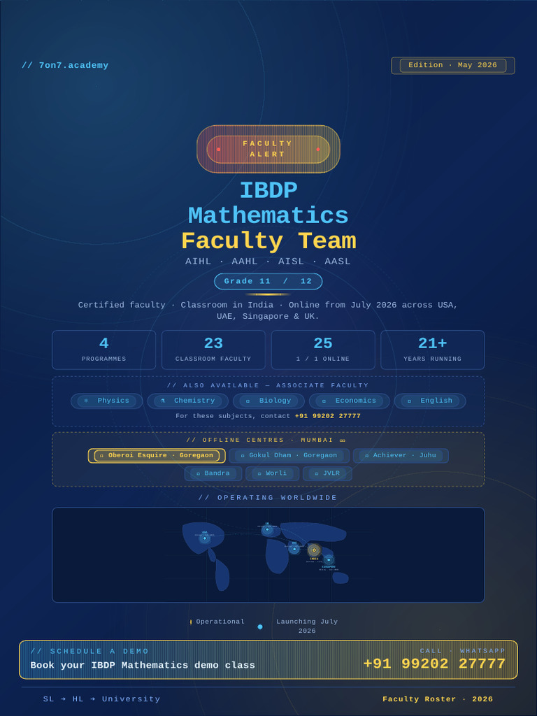 IBDP Mathematics Faculty 1 | PDF