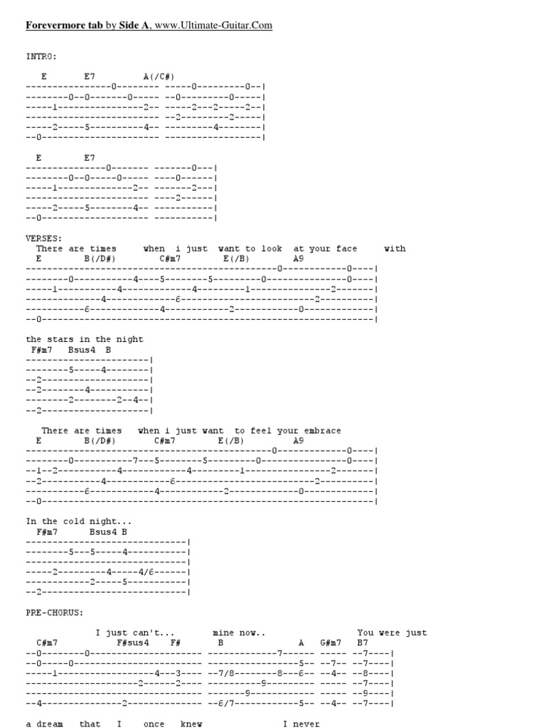 Forevermore Tab by Side A | PDF