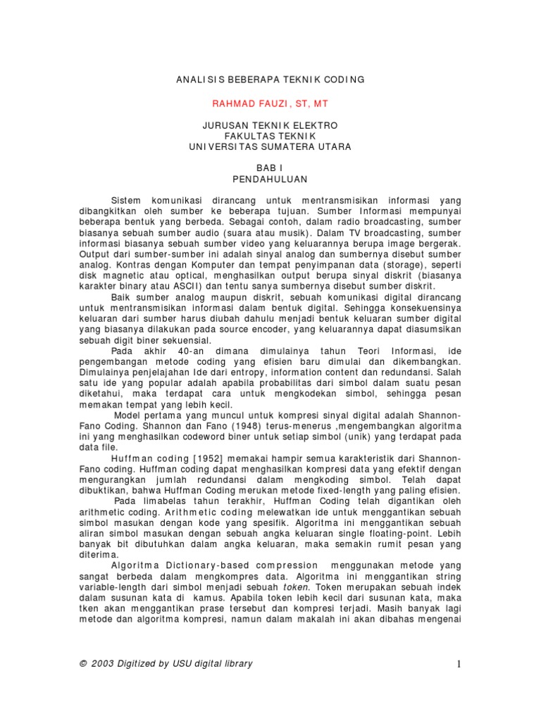 Teori Pengkodean | PDF