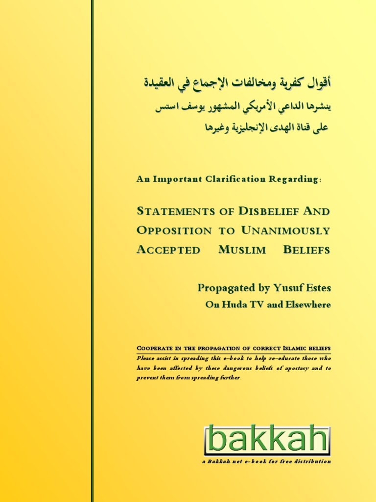Disbelief Statements on Muslim Beliefs | PDF
