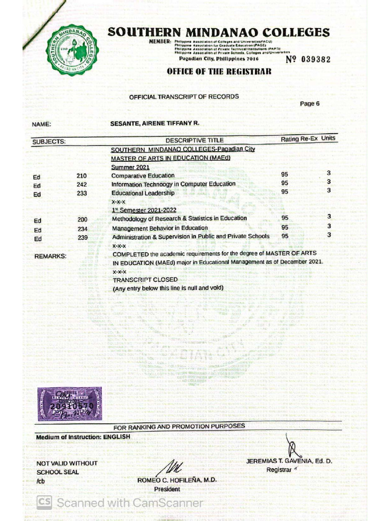 Transcript of Records | PDF