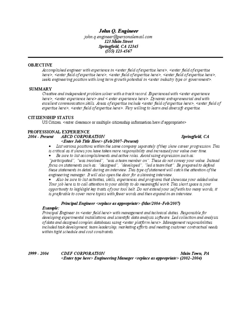 Er Template 01 | PDF | Engineer | Engineering