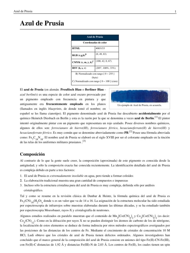 Azul de Prusia | Sustancias químicas | Compuestos químicos | Prueba ...