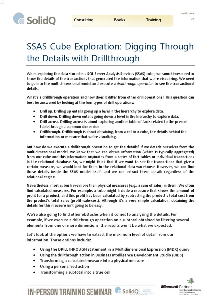 SSAS Cube Exploration Digging Through The Details With Drillthrough ... SSAS Cube Exploration Digging Through The Details With Drillthrough ...
