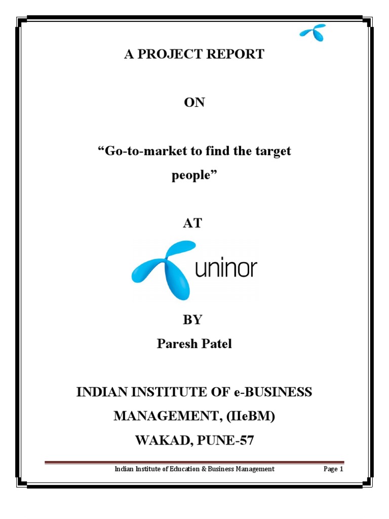 Uninor College Project Report | PDF | Telecommunications | Internet