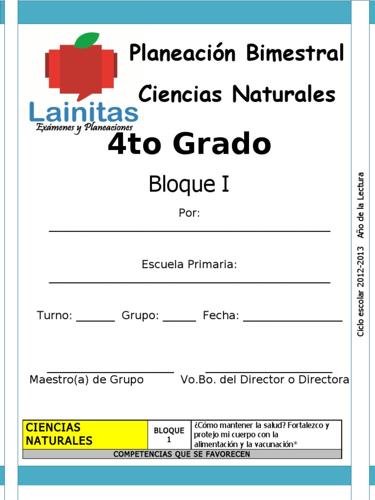 4to Grado - Bloque 1 - Ciencias Naturales