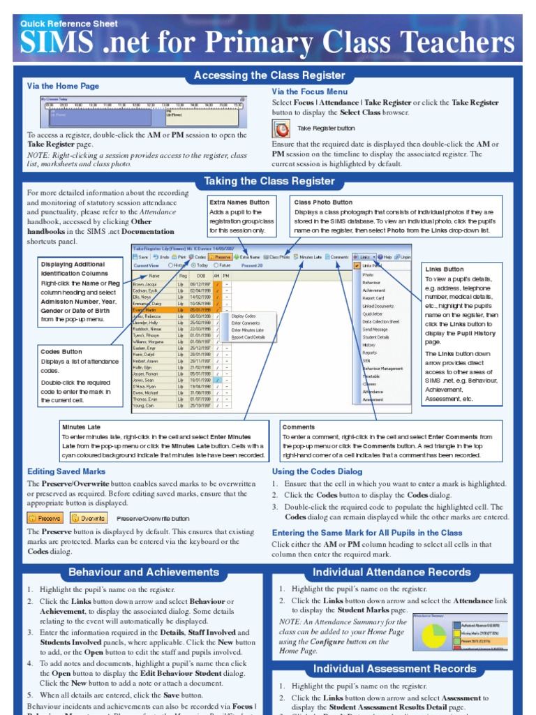 QRS SIMS Net For Primary Class Teachers (13302) | PDF | Double Click | Menu (Computing)