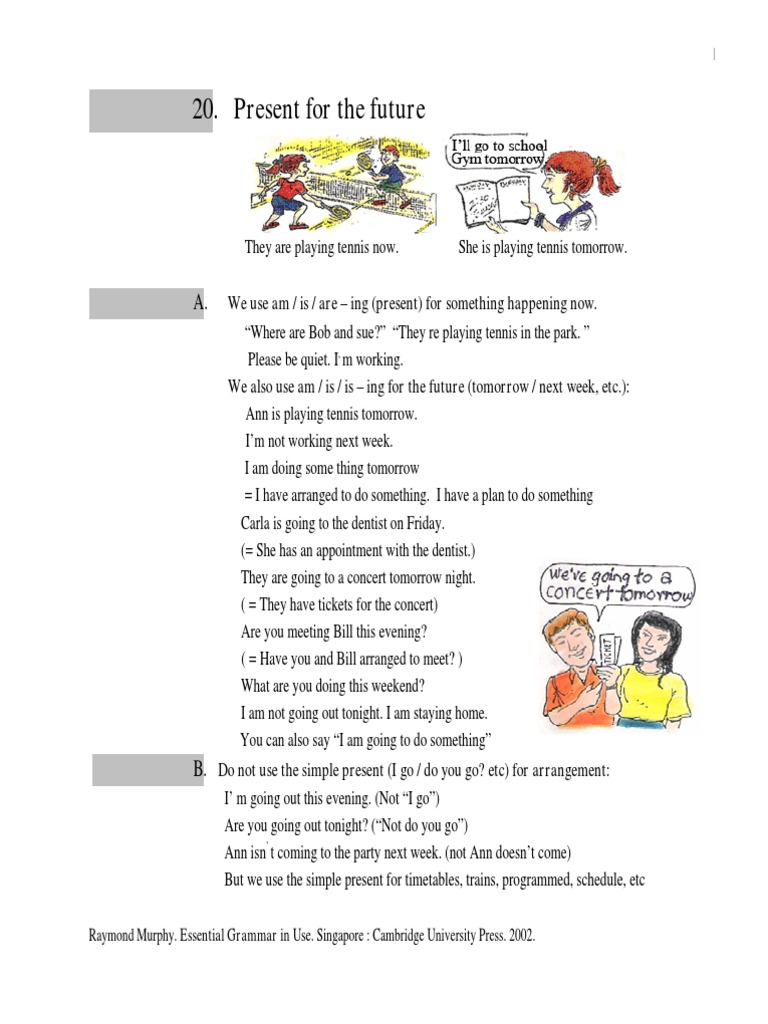 Present For The Future: We Use Am / Is / Are - Ing (Present) For ...