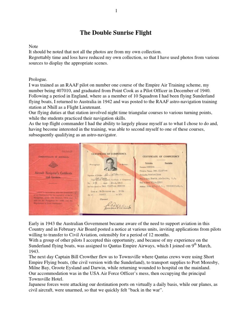 The Double Sunrise Flight | PDF | Aviation | Transport