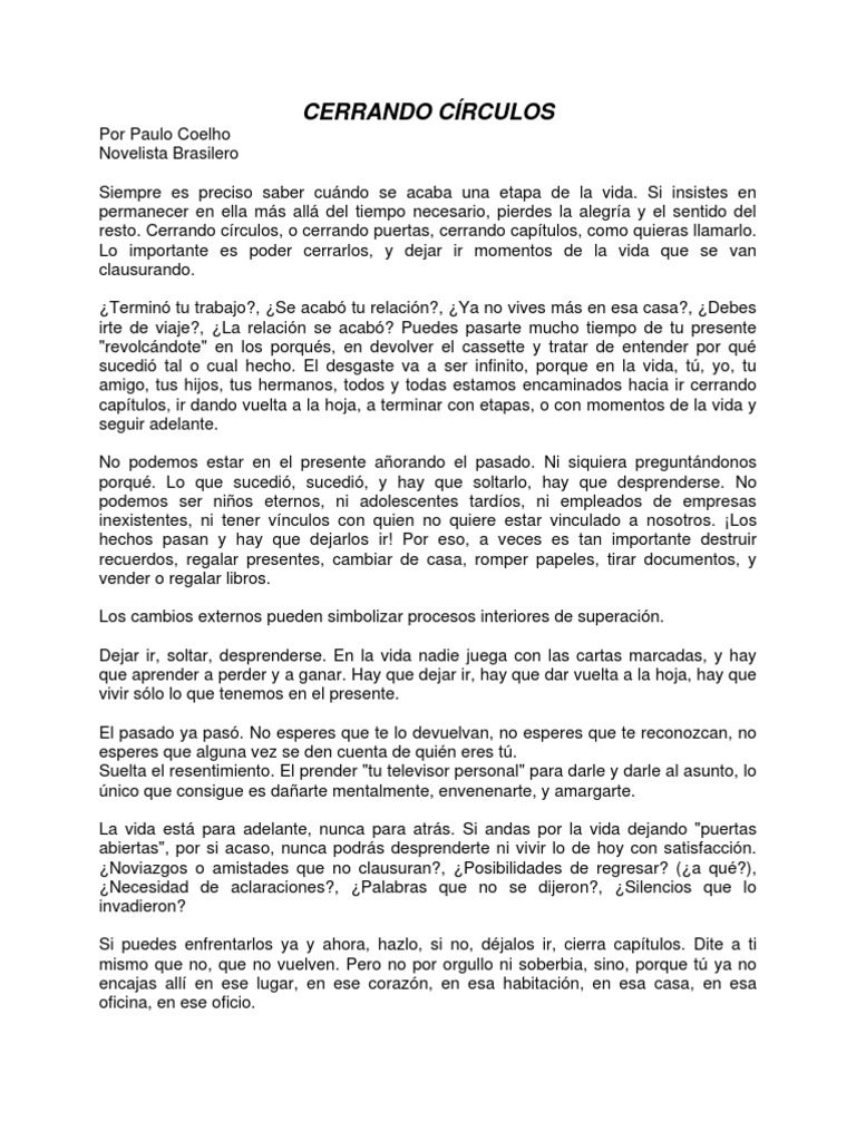 Paulo Coelho - Cerrando Circulos | PDF