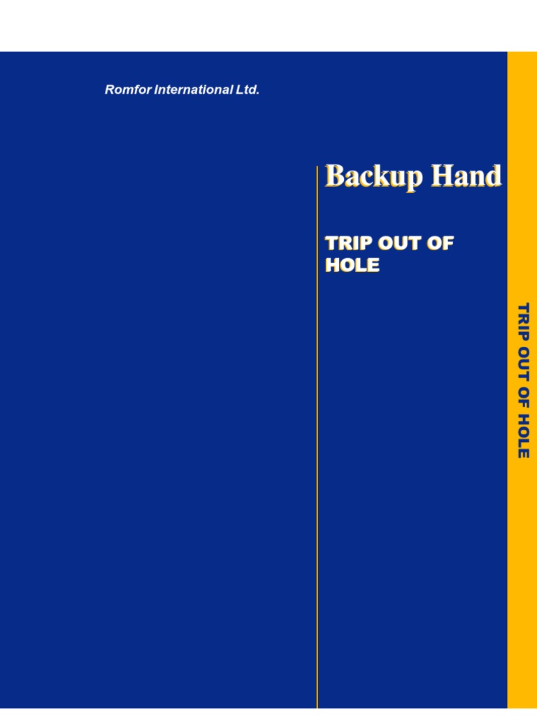 Procedure for Tripping Out of the Hole with Top Drive Using Drill Pipe ...