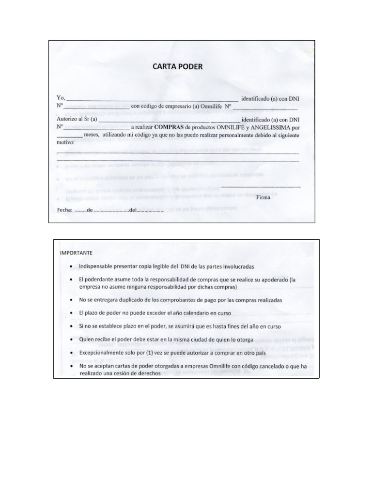 Carta Poder Omnilife | PDF