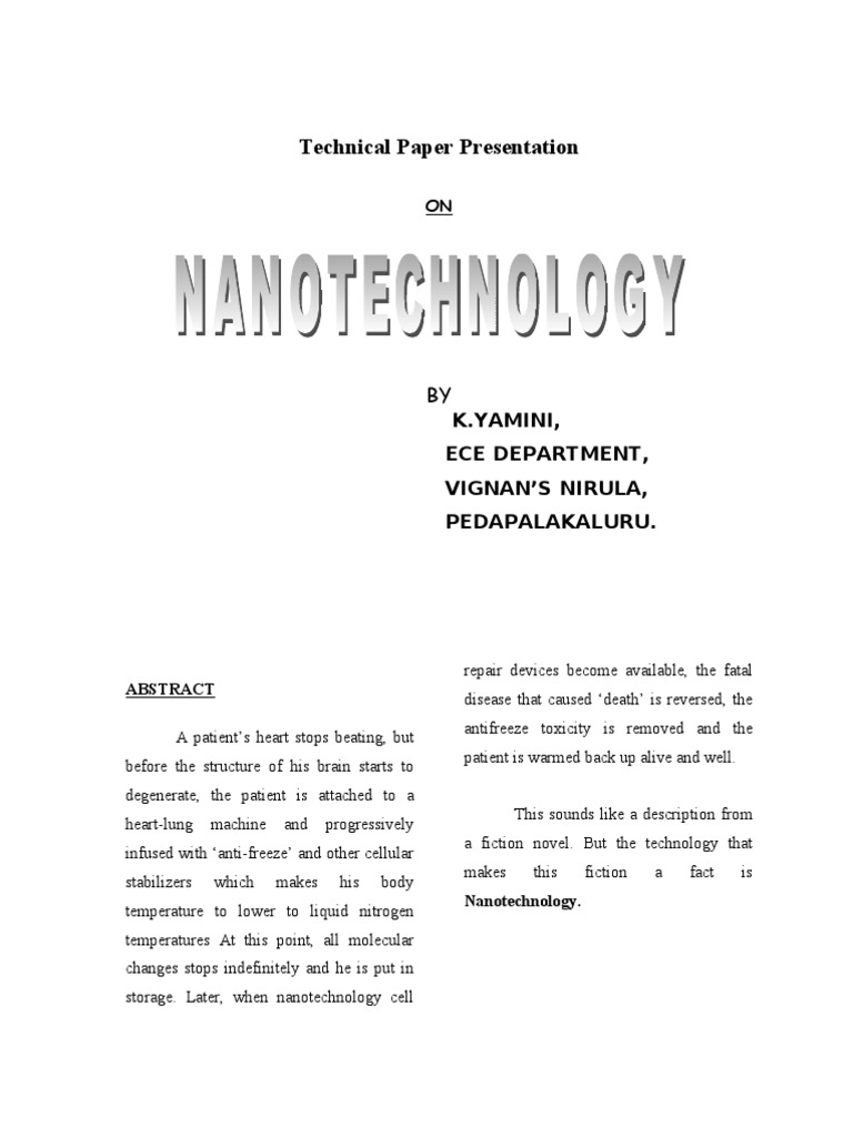 Technical Paper Presentation: K.Yamini, Ece Department, Vignan'S Nirula ...